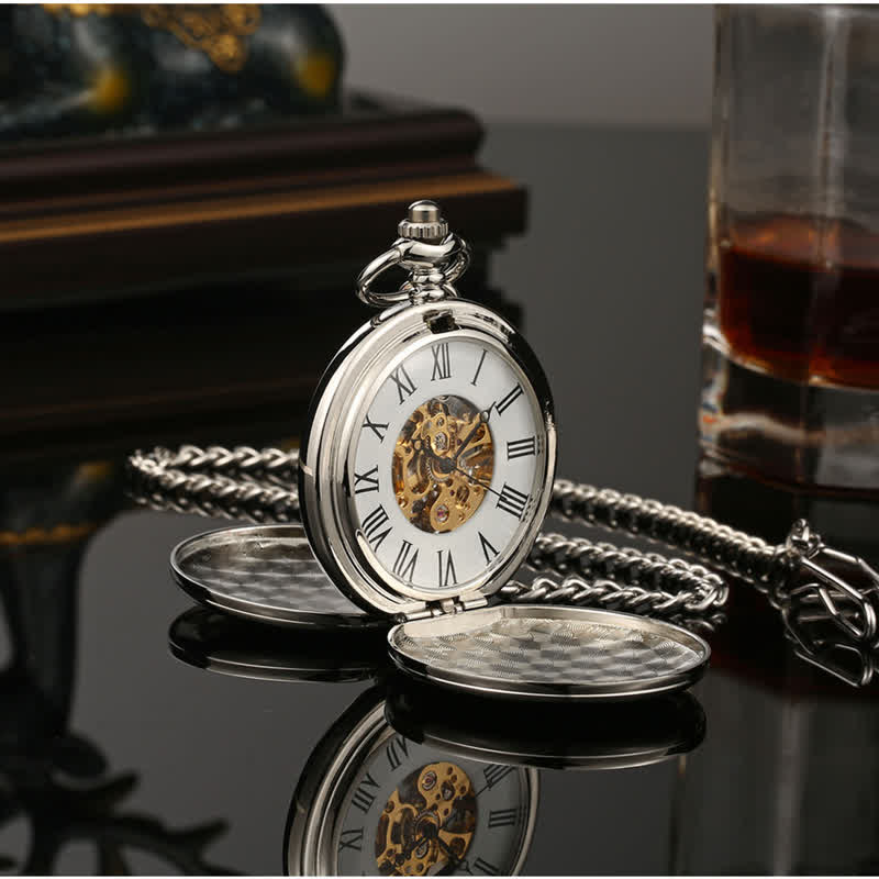 Casual Double Hunter Case Mechanical Pocket Watch – FloralTrip