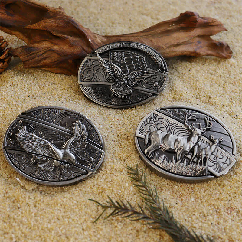 Men's Popular DIY Hidden Folding Knife Leather Belt Buckles Bundle Set ...