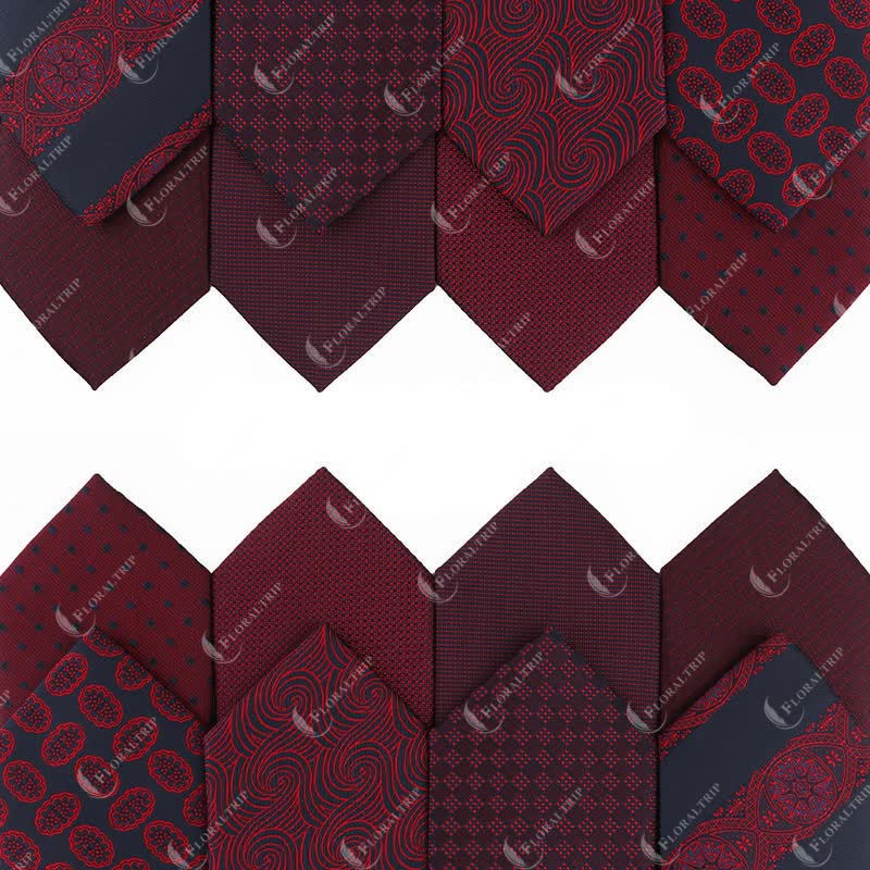 Men's Elegant Deep Wine Red Series Wedding Necktie – FloralTrip