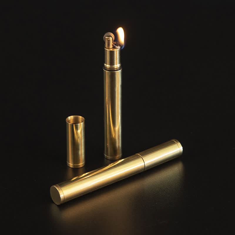 Mini Gold Long Stick Cigarette Shape Refillable Kerosene Lighter ...
