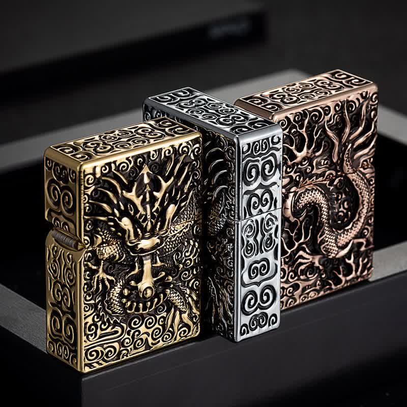 Classical Carving Dragon Refillable Kerosene Lighter – FloralTrip