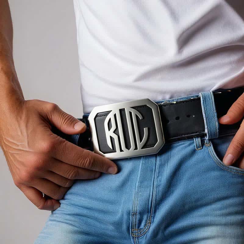 Rectangular Custom Initials DIY Buckle Leather Belt – FloralTrip