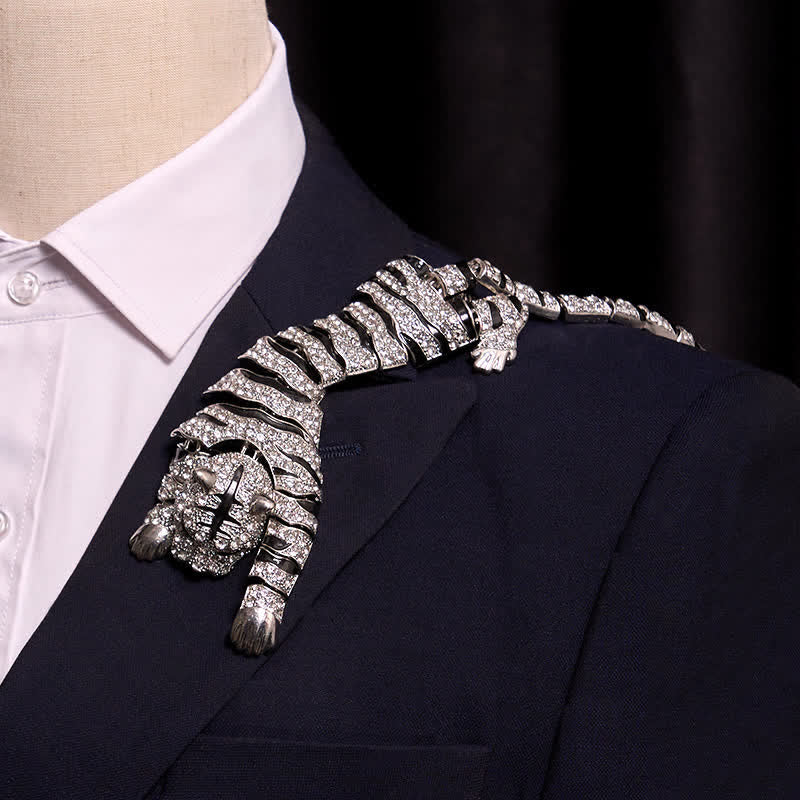 Men's Majestic Tiger Large Luxury Sparkling Rhinestone Brooch – FloralTrip