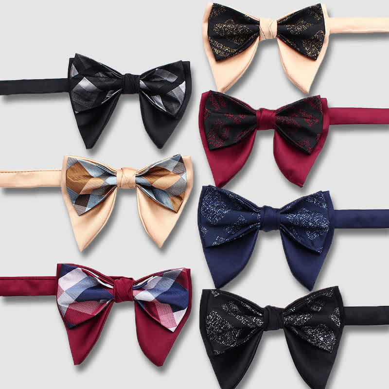 Retro Patternn Double Layers Oversized Pointed Bow Tie – FloralTrip