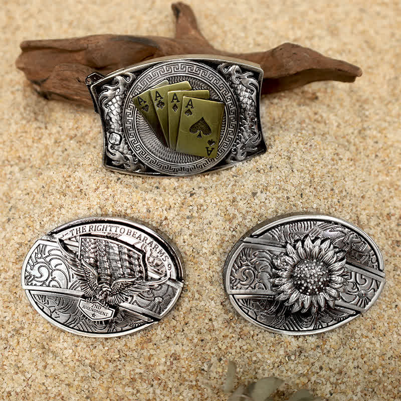 Personality DIY Hidden Folding Knife Leather Belt Buckles Bundle Set ...