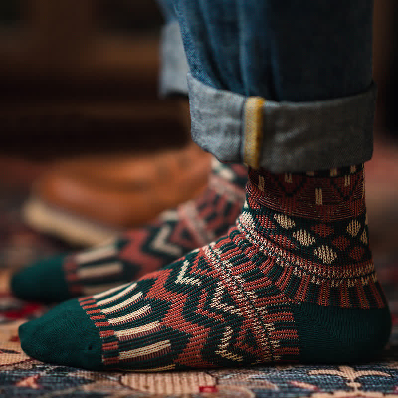 Colored Tribal-Like Pattern Cotton Socks – FloralTrip