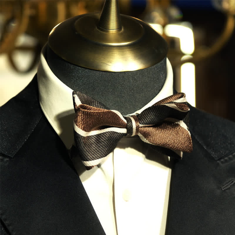 Men's Gentleman Diagonal Striped British Fishtail Bow Tie – FloralTrip