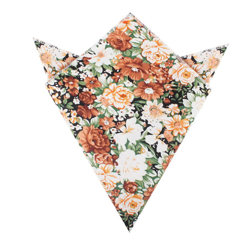 Muted Orange Floral Cotton Pocket Square – FloralTrip