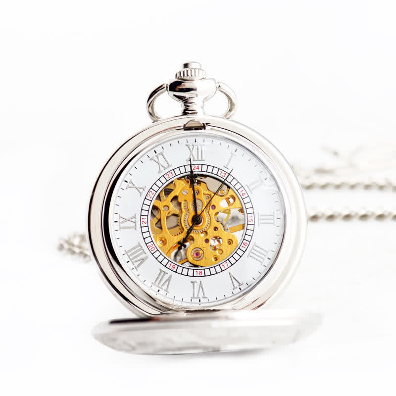 Classic Roman Numerals Antique Mechanical Pocket Watch – FloralTrip