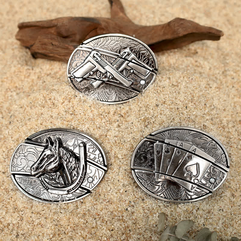 Unique Design DIY Hidden Folding Knife Leather Belt Buckles Bundle Set ...