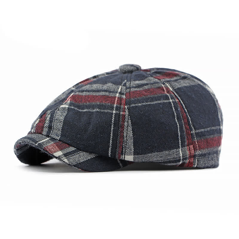 Classic Plaid Octagonal Stylish British Beret Hat – FloralTrip