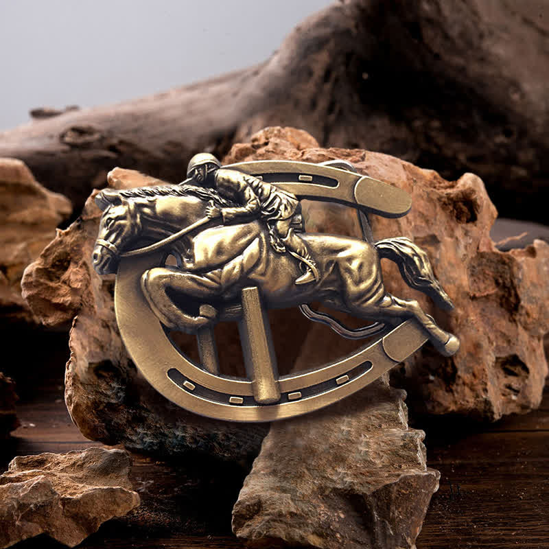 Men's DIY Horsemanship Horse Show Buckle Leather Belt – FloralTrip