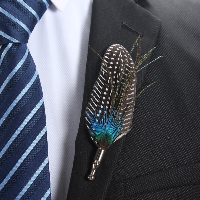 Wedding Natural Feather Buttonhole Brooch – FloralTrip