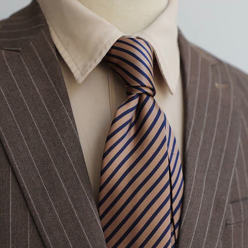 Men's Coffee Colors Series Striped Paisley Necktie – FloralTrip