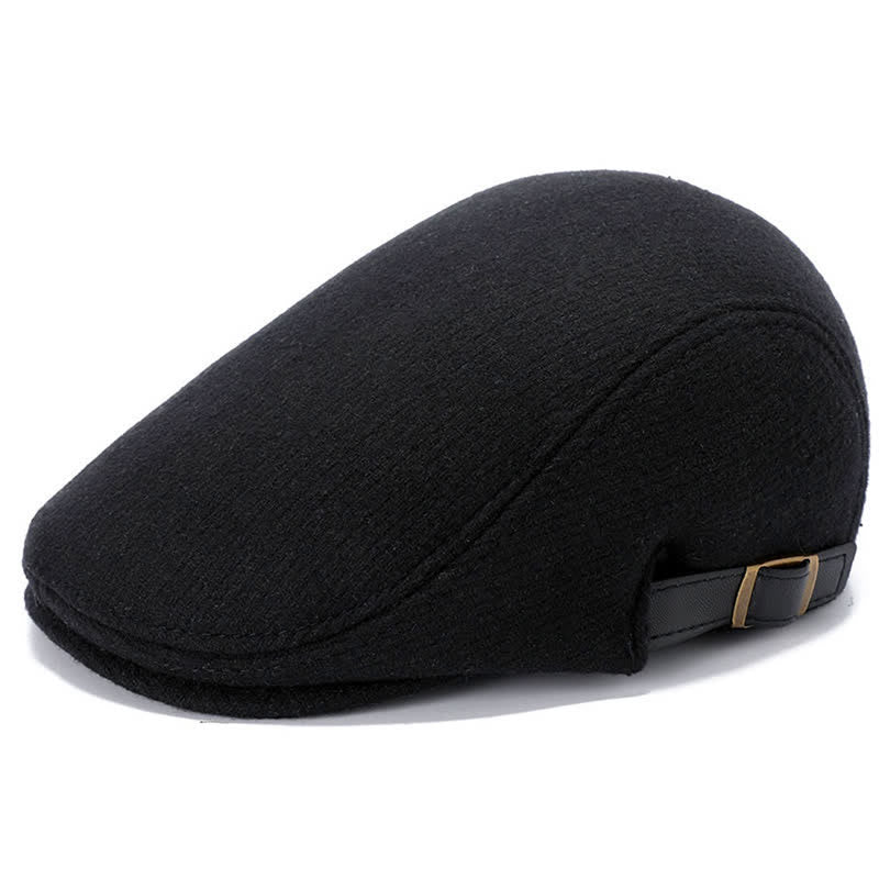 Leather Adjustable Buckle Flat Beanie Cap Beret – FloralTrip