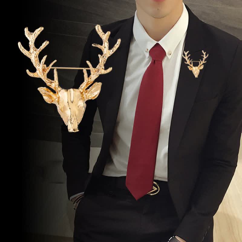 Men's Antler Stag Head Brooch – FloralTrip