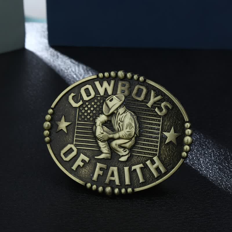 Men's DIY Cowboys Of Faith Buckle Leather Belt – FloralTrip