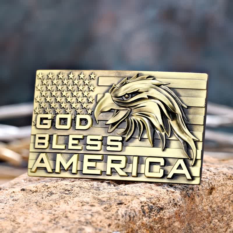 Men's DIY God Bless America Eagle Buckle Leather Belt – FloralTrip