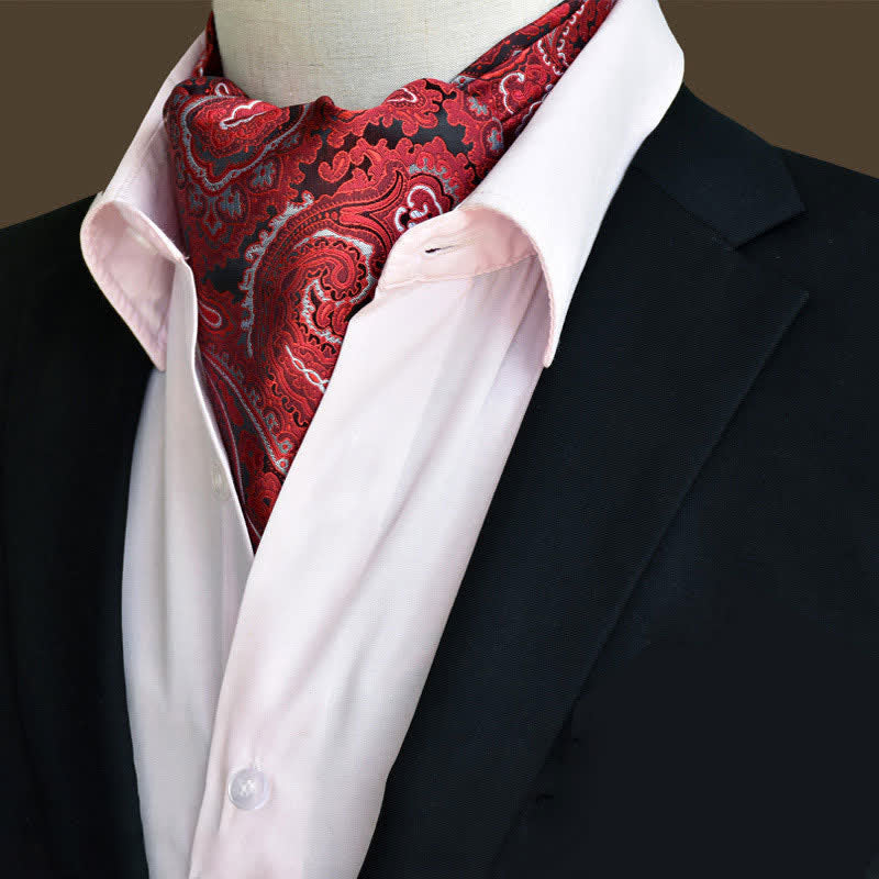 Red Leisure Prom Gents Floral Ascot Paisley Cravat – FloralTrip