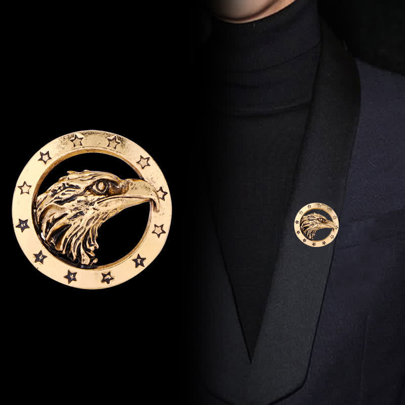 Men's Circle Hawk Head Brooch – FloralTrip