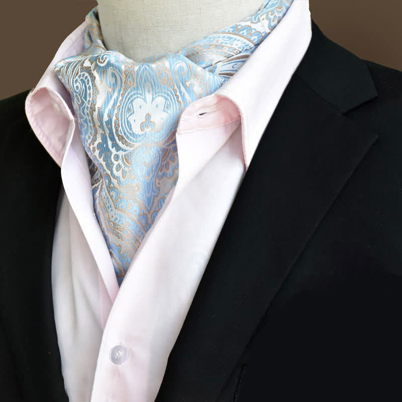 SkyBlue Leisure Prom Gents Floral Ascot Paisley Cravat – FloralTrip