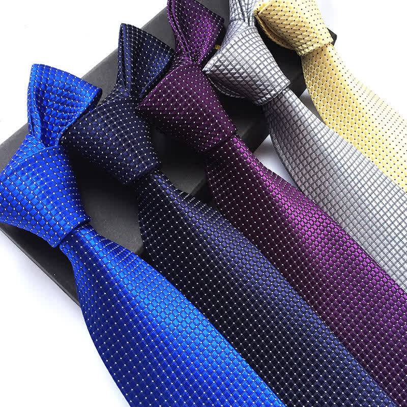 Men's Solid Color Subtle Checked Office Necktie – FloralTrip