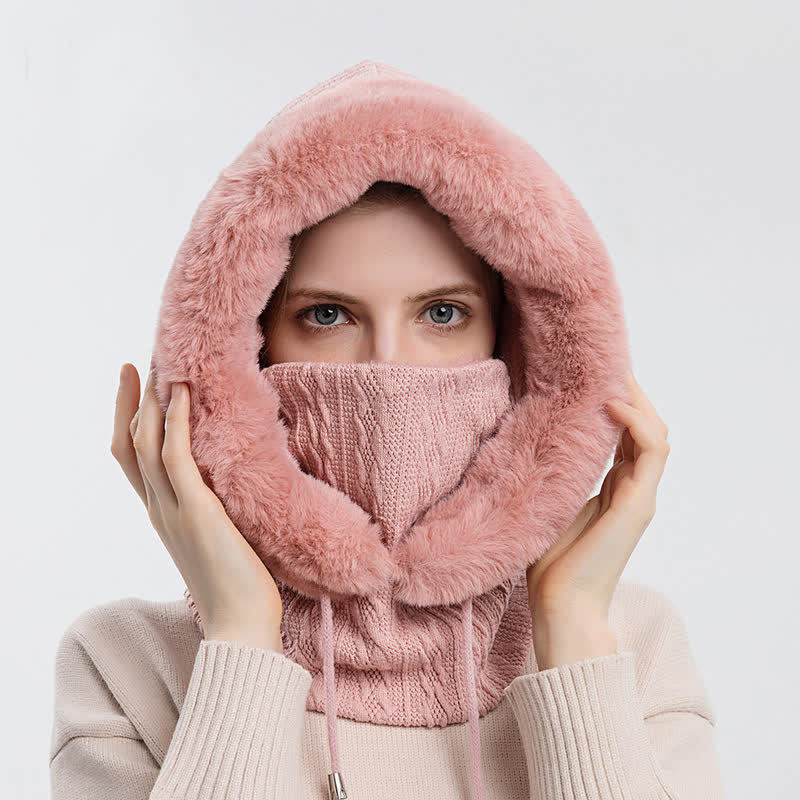 Women's Candy Color Face Hood Mask Knitted Hat – FloralTrip