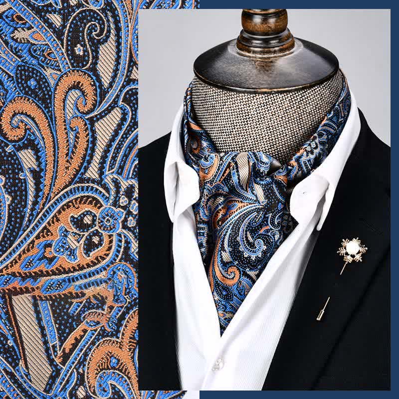 SteelBlue Modern Men's Grandeur Floral Ascot Paisley Cravat – FloralTrip
