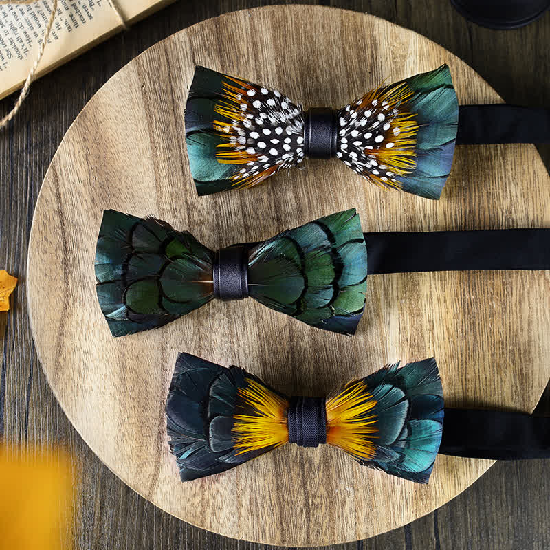 Green Classic Feather Bow Tie Collection Bundle – FloralTrip