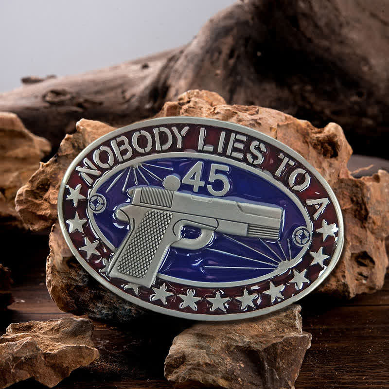 Men's DIY Enamel Gun Pistol Stars Buckle Leather Belt – FloralTrip