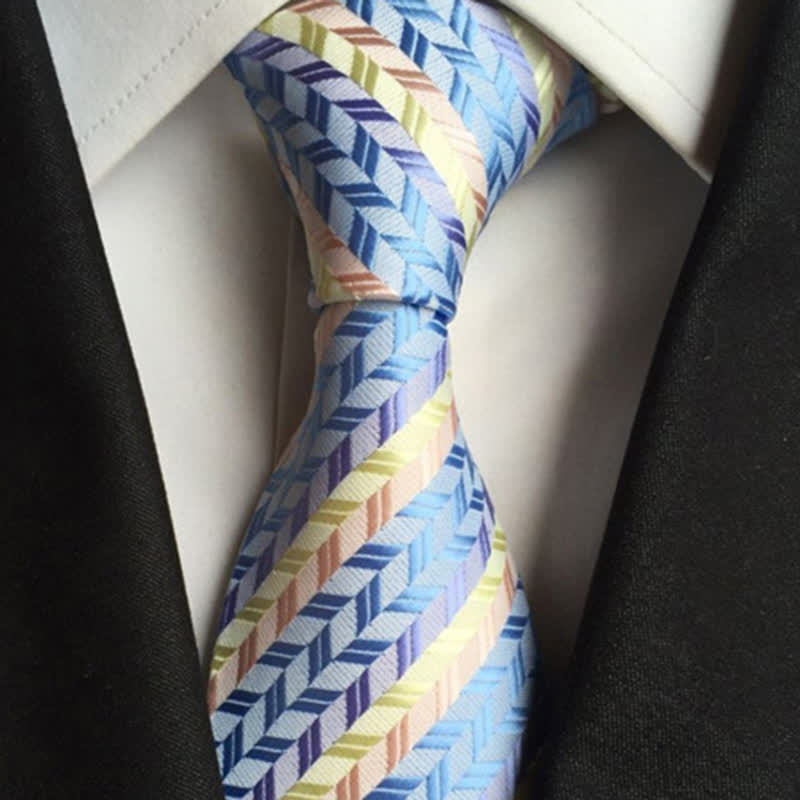 Men's Broken Fish Bone Striped Necktie – FloralTrip