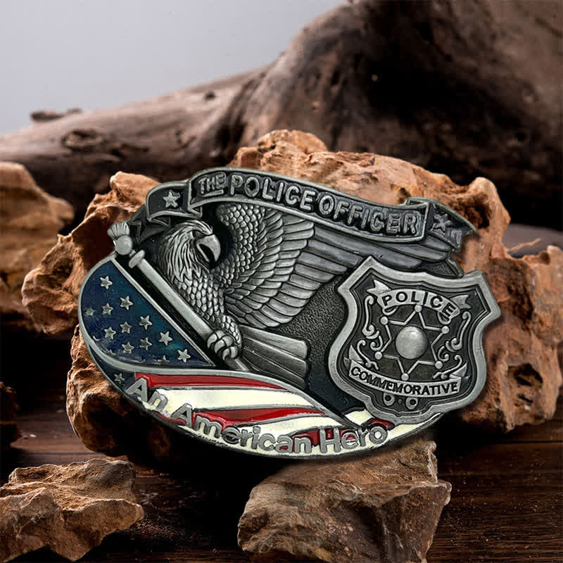 Men's DIY Police Officer Hero Eagle Buckle Leather Belt – FloralTrip